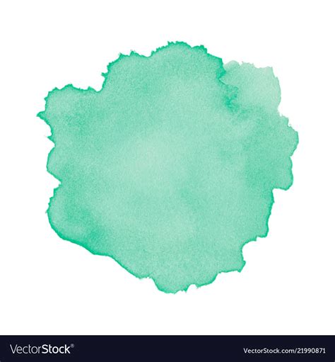 Green Abstract Watercolor Isolated On White Vector Image
