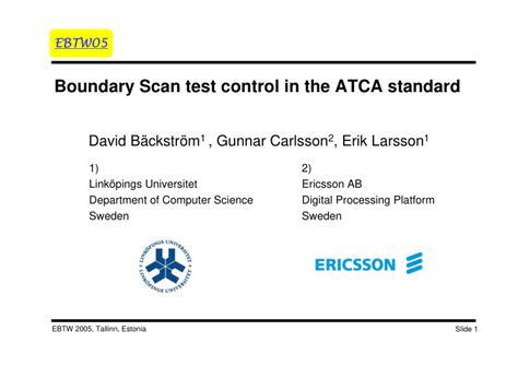Ppt Boundary Scan Test Control In The Atca Standard David Bckstrm 1