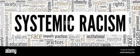 Systemic Racism Word Cloud Conceptual Design Isolated On White