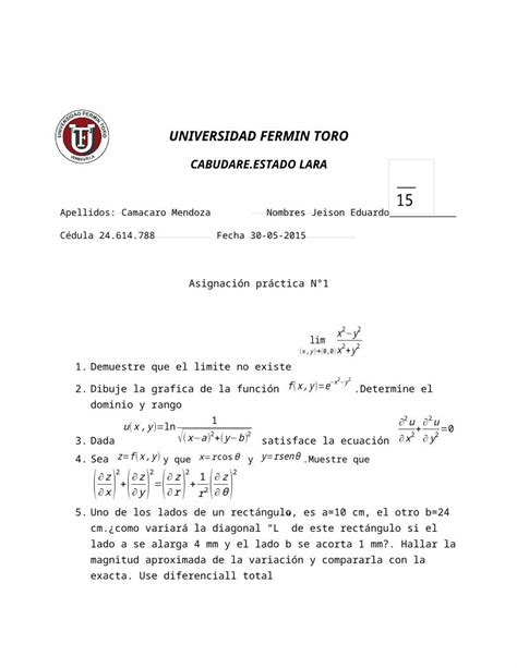 Docx Ejercicios De Matematica Dokumentips