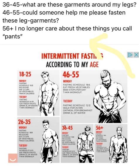 Intermittent Fasting Effects Awareness Of Pants “according To My Age” R Commercialsihate