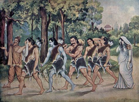 The Pandavas Going Into Exile