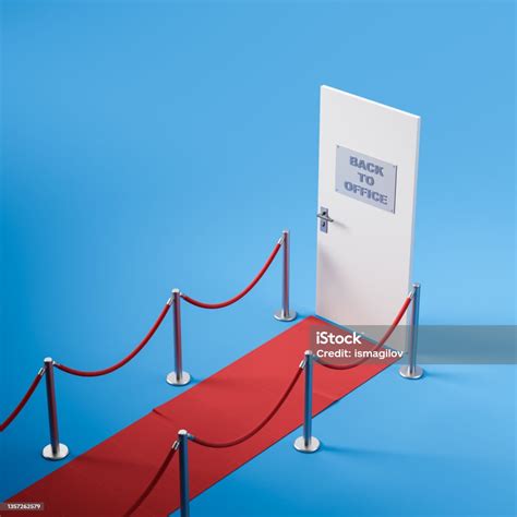 빨간 도로가있는 흰색 문에 사무실 표지판으로 돌아가기 3차원 형태에 대한 스톡 사진 및 기타 이미지 3차원 형태 개념