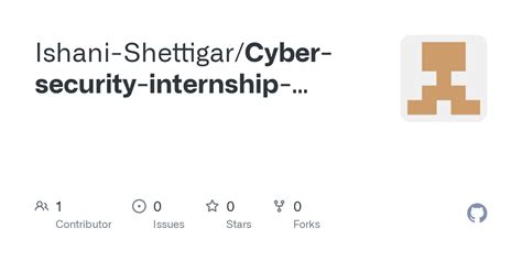 Github Ishani Shettigarcyber Security Internship Report