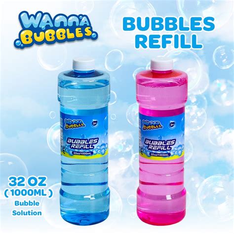 [sg] Wanna Bubbles Bubble Solution Refill 500ml~1000ml Safe Bubble For Bubble Machine Gun