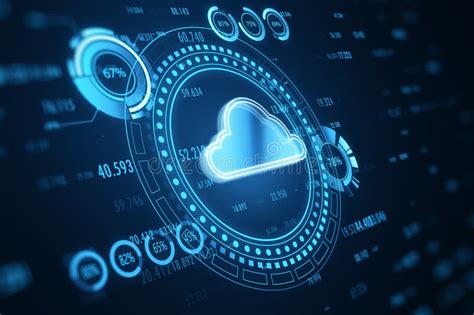 Modern Cloud Computing Hologram With Index On Blue Wallpaper