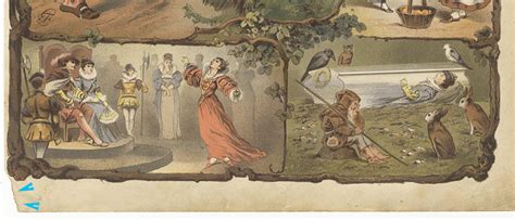 Märchen Illustration Schneewittchen Chromolithographie Um 1880 Im