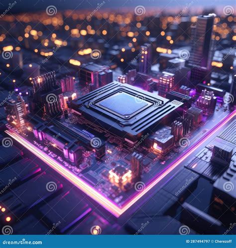Cpu On The Motherboard Stock Illustration Illustration Of Hardware