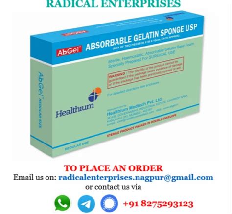 Cotton Absorbable Gelatin Sponge Sponge Size 80mm 50mm 10mm At Rs 220