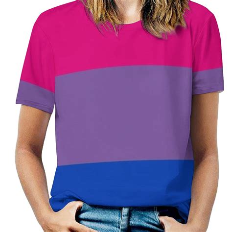 Bisexual Pride Flag Sexy And Club Fashion Female T Shirt Short Sleeve