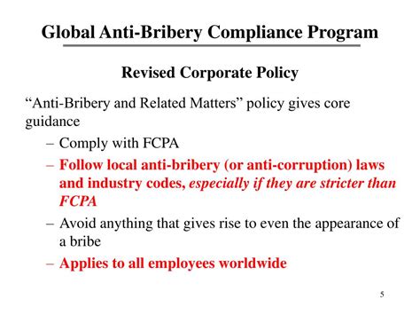 PPT Developing An Effective Global Anti Bribery Compliance Program