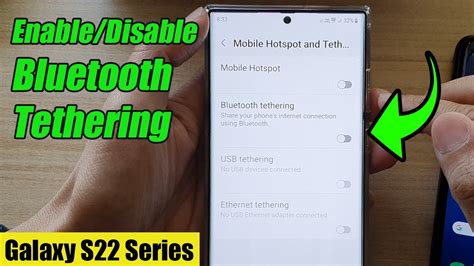 Galaxy S22s22ultra How To Enabledisable Bluetooth Tethering Youtube