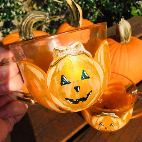 Janelle Patterson Art Jack O Lantern Glass Mug