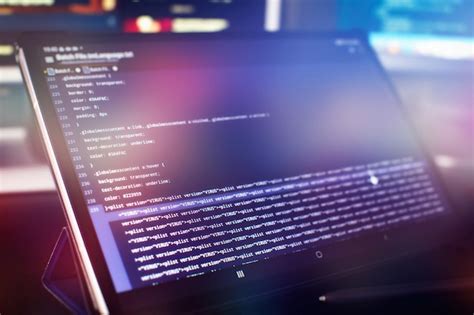 Premium Photo Monitor Closeup Of Function Source Code Abstract It