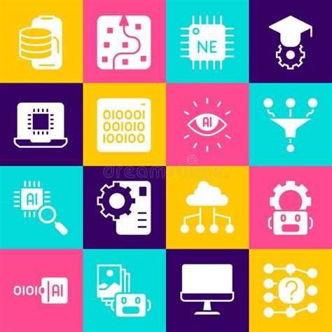 Set Neural Network Robot Setting Funnel Filter Processor Cpu Binary