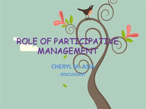 Role Of Participative Management Ppt