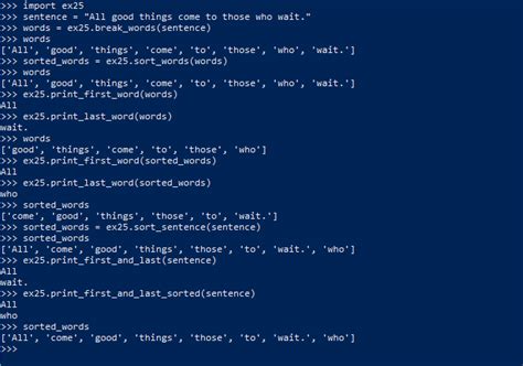 Learn Python The Hard Way Ex25 Stack Overflow
