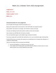 Math 211 Assignment MATLAB Sine Function Handwritten Problems