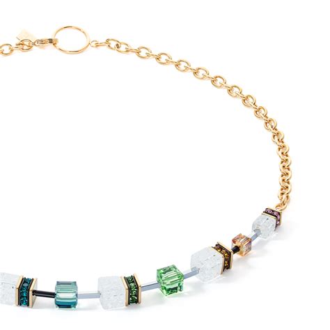 Geocube® Iconic Precious Chain Necklace Gold Multicolour Coeur De