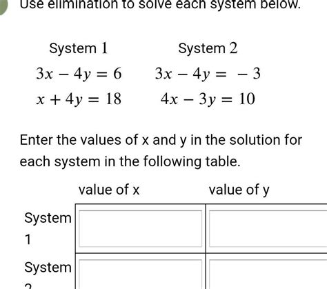 Answered Use Elimination To Solve Each System Below System 1 3x 4y 6