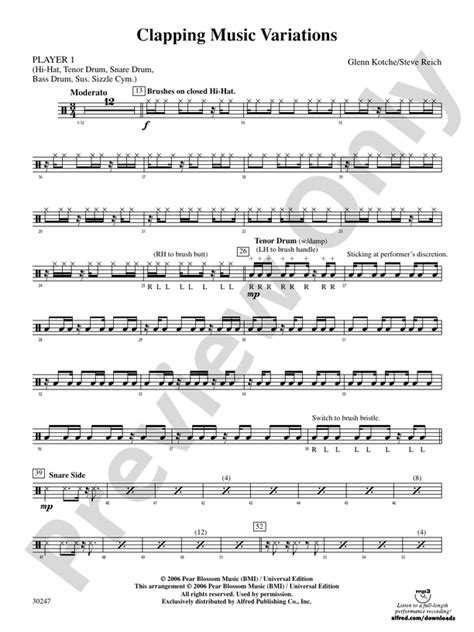 Clapping Music Variations 1st Percussion 1st Percussion Part