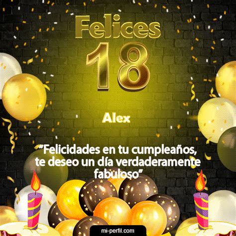 Felices 18 Alex Tarjetas Online
