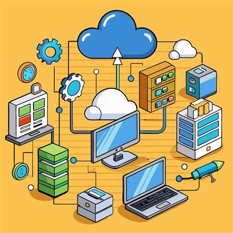 Cloud Computing Data Center Network Infrastructure Illustration Premium Ai Generated Vector