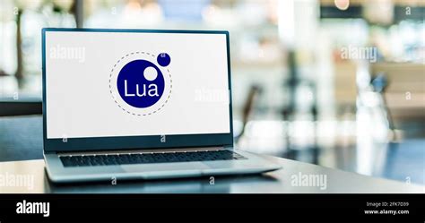 Poznan Pol Apr Laptop Computer Displaying Logo Of Lua A