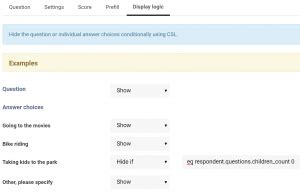 New Question Display Logic CheckMarket