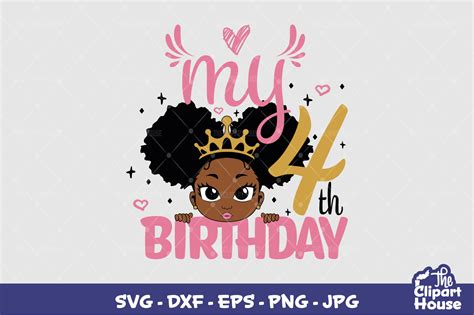 My 4th Birthday Girl Graphic By Thecliparthouse · Creative Fabrica
