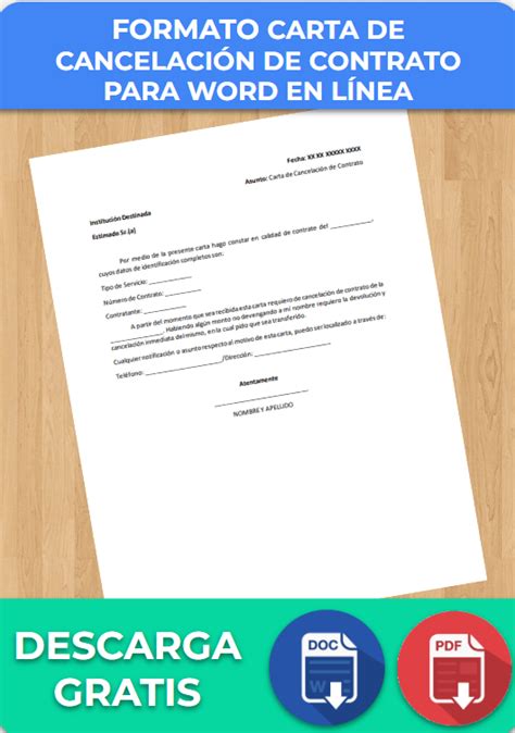 Carta De Cancelacion Ejemplos Y Formatos Word Pdf 2022 Images