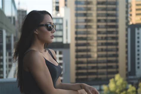 Face Women Model Portrait Looking Away Women With Glasses