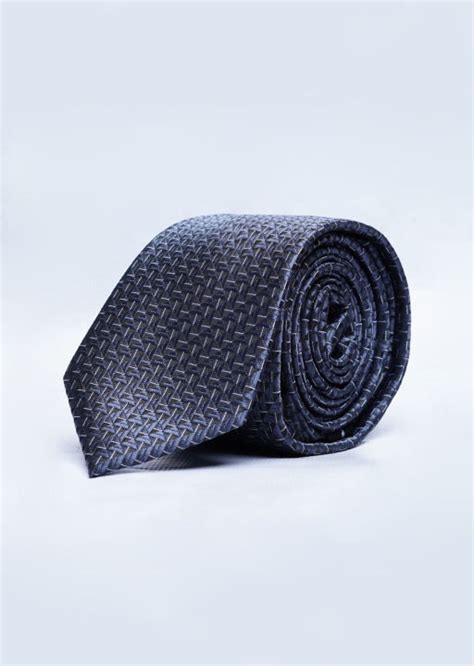 Signature Printed Ash Color Slim Tie Darazlk