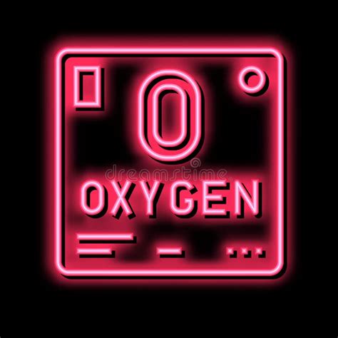 Chemical Element Oxygen 02 Neon Glow Icon Illustration Stock Vector