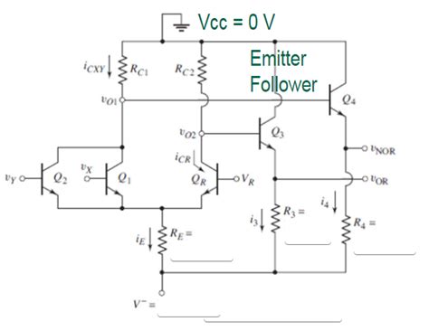 Solved Design An Ecl Or Nor Circuit Meeting The Following