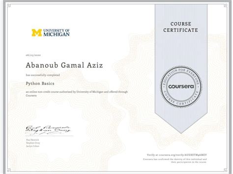 Abanoub Gamal On Linkedin I Have Completed Python Basics Course