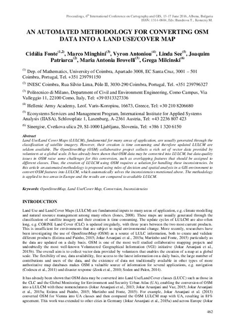 pdf an automated methodology for converting osm data into a land use