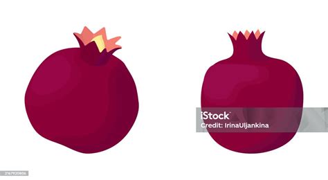 석류는 흰색 배경에 고립되어 있습니다 벡터 일러스트 레이 션 과일의 아이콘 건강한 생활방식에 대한 스톡 벡터 아트 및 기타 이미지 건강한 생활방식 건강한 식생활 과일