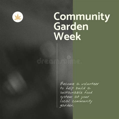 Composition Of Community Garden Week Text And Copy Space On Grey Background Stock Illustration