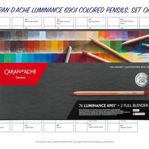 Caran Dache Luminance Chart Etsy