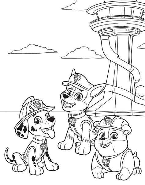 Målarbild Marshall Chase Och Rubble Paw Patrol Skiv Ut Gratis På