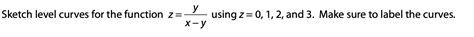 Solved Y Sketch Level Curves For The Function Z X Y Using