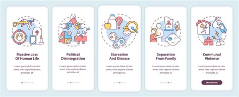 Armed Conflicts Effects Onboarding Mobile App Screen Massive Human Loss Walkthrough 5 Steps