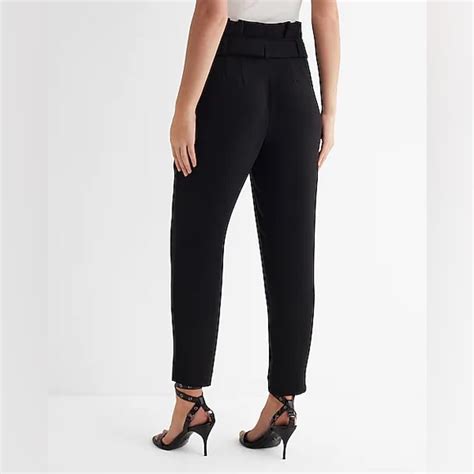 Express Pants Jumpsuits Express Ankle High Rise Paperbag Black Pant Poshmark