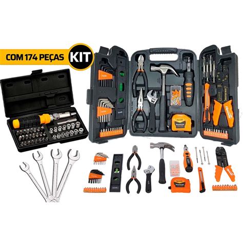 Kit Jogo De Ferramentas 174 Pcs C Soquetes Chaves Completo Submarino