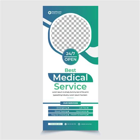 Medical Health Care Roll Up Banner Multipurpose Business Blue Green