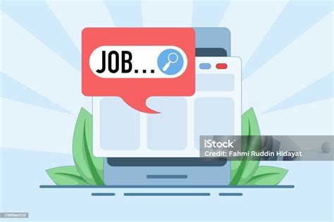 웹 사이트에서 온라인 구직 검색의 개념 구직 알림이있는 웹 페이지 검색창에서 공석을 검색합니다 경력 기회 찾기 직위 온라인 채용 서비스 평면 벡터 그림입니다 가상현실에 대한