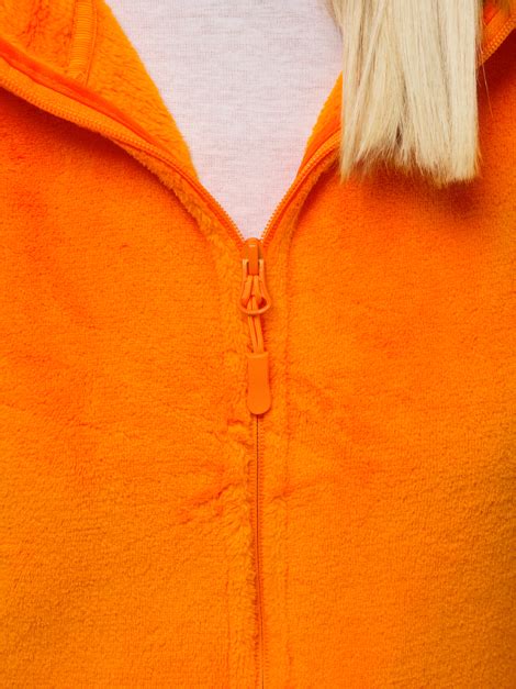 Bluza damska rozpinana z kapturem pomarańczowa OZONEE JS HH004 34
