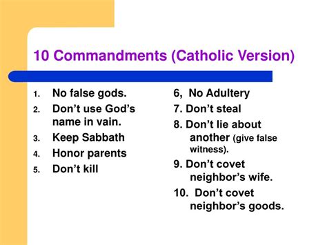 10 Commandments Catholic