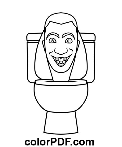 Skibidi Toiletten Vorlage Ausmalbilder und Bücher im PDF Format